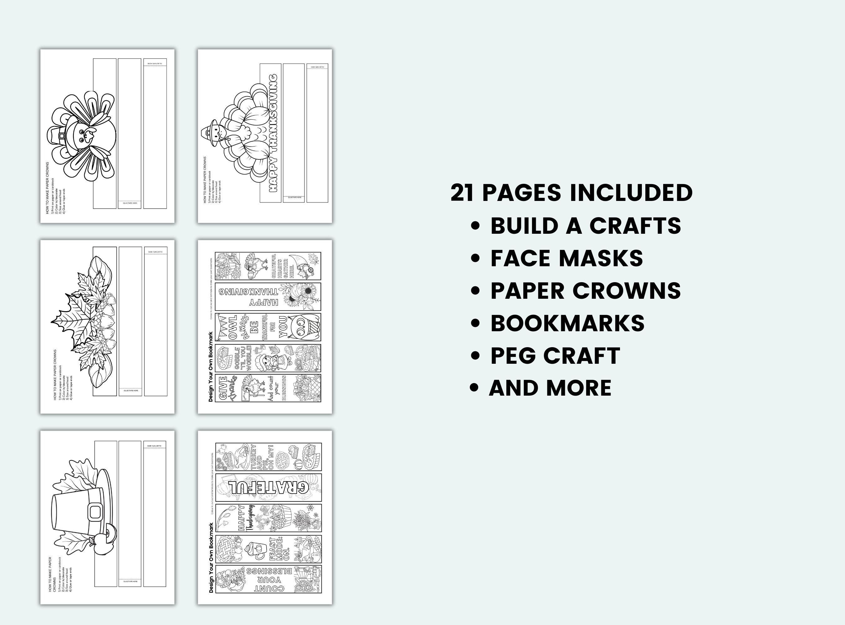 Thanksgiving Craft Bundle Printable Thanksgiving Activity Sheets ...