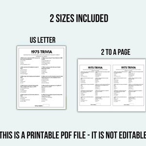 1975 Trivia Game Printable 50th Birthday Games Born in 1975 Game ...