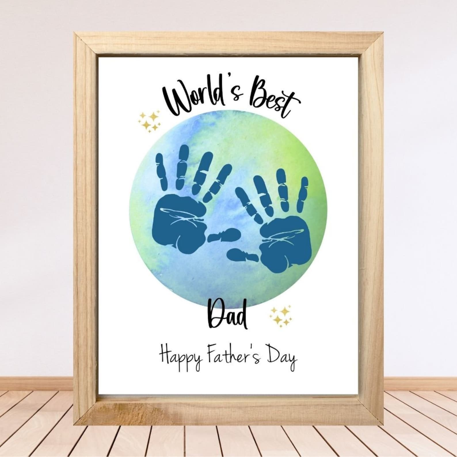 Father's Day Handprint Art Printable World's Best Dad Handprint Craft ...