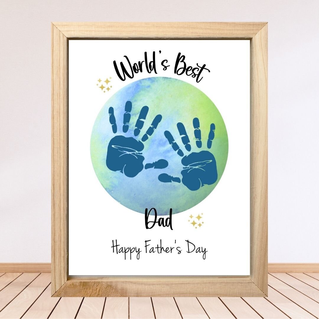 Father's Day Handprint Art Printable World's Best Dad Handprint Craft ...