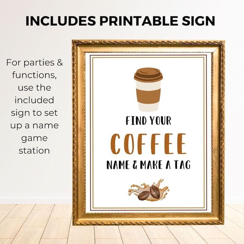 What's Your Coffee Name Party Game Printable Coffee Party Game Coffee ...