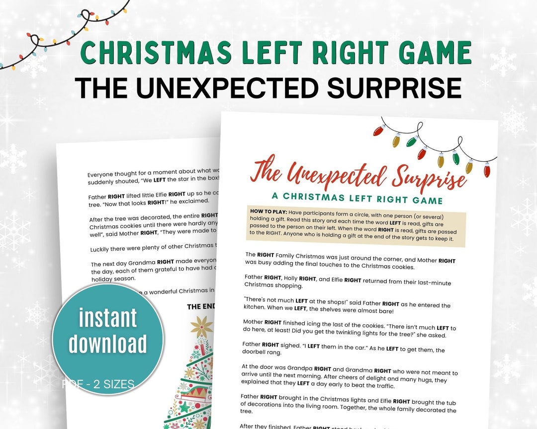 Left Right Christmas Game, Left Right Gift Exchange Game, Christmas ...
