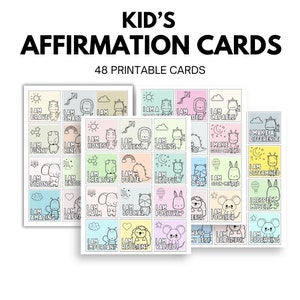 Positive Affirmation Cards for Kids Printable Affirmation Cards ...