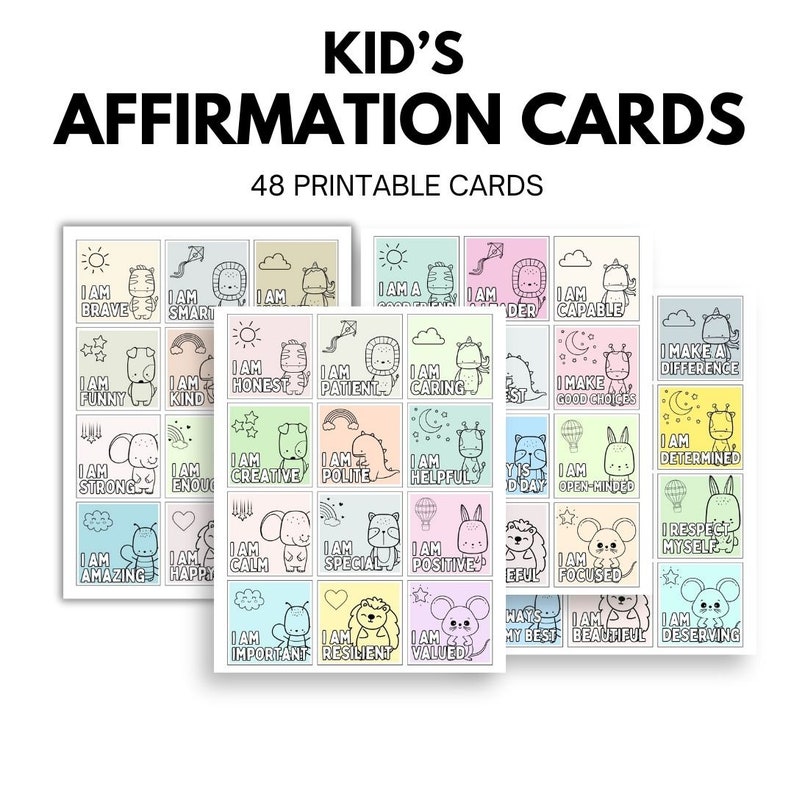 Positive Affirmation Cards for Kids Printable Affirmation Cards ...