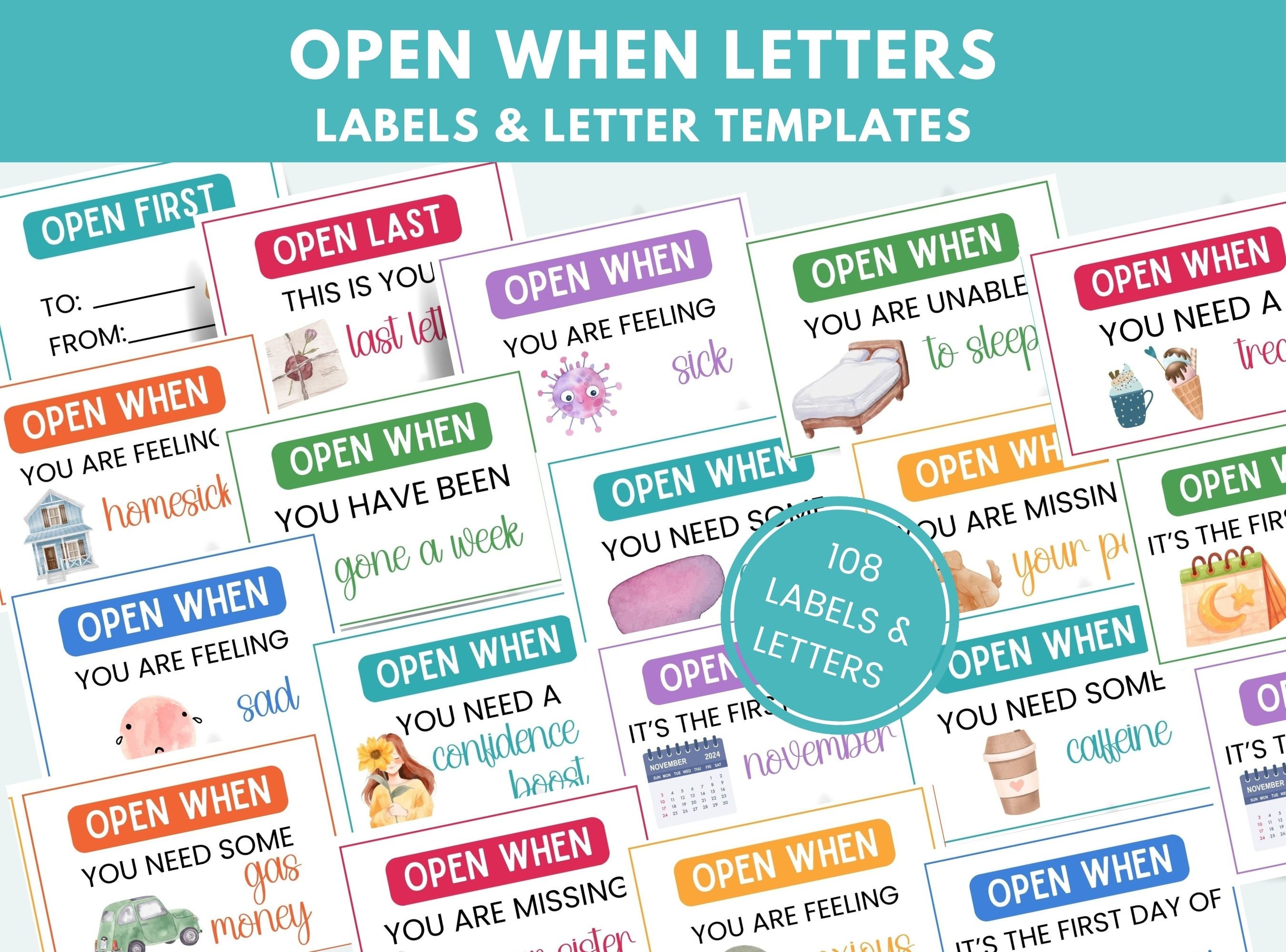 Open When Letter Templates Open When Envelopes Open If Open If Letter ...