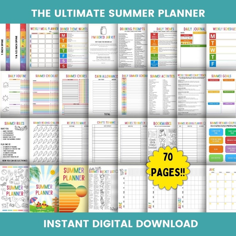 Summer Planner 2025 Printable Summer Camp at Home Summer Schedule for ...