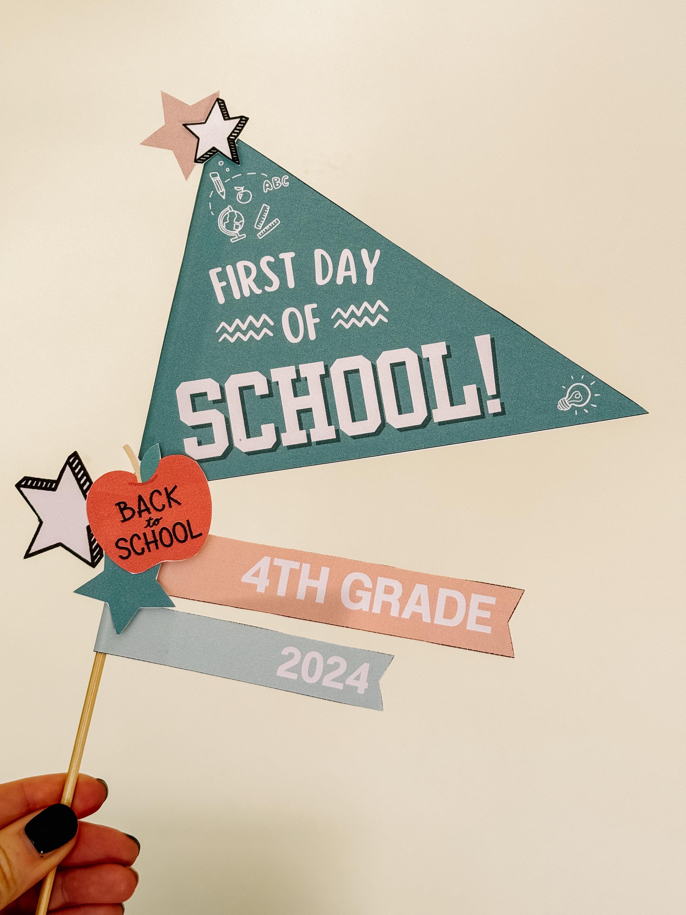 First Day of School Flags Printable First Day of School Pennants 1st ...