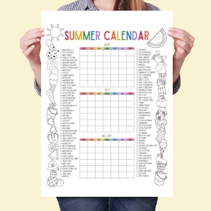 Printable Summer Calendar 2025 Summer Activities Calendar Summer ...