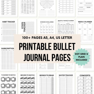 Bullet Journal Printable - Etsy