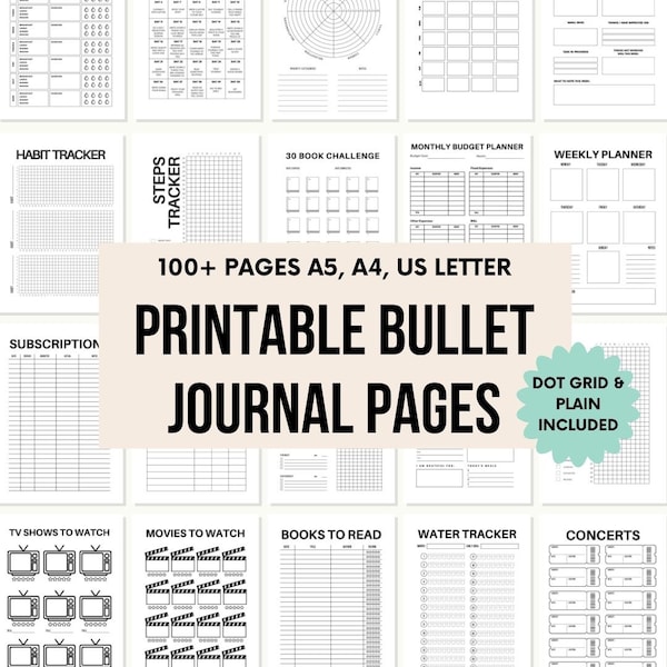 Bullet Journal Printable - Etsy