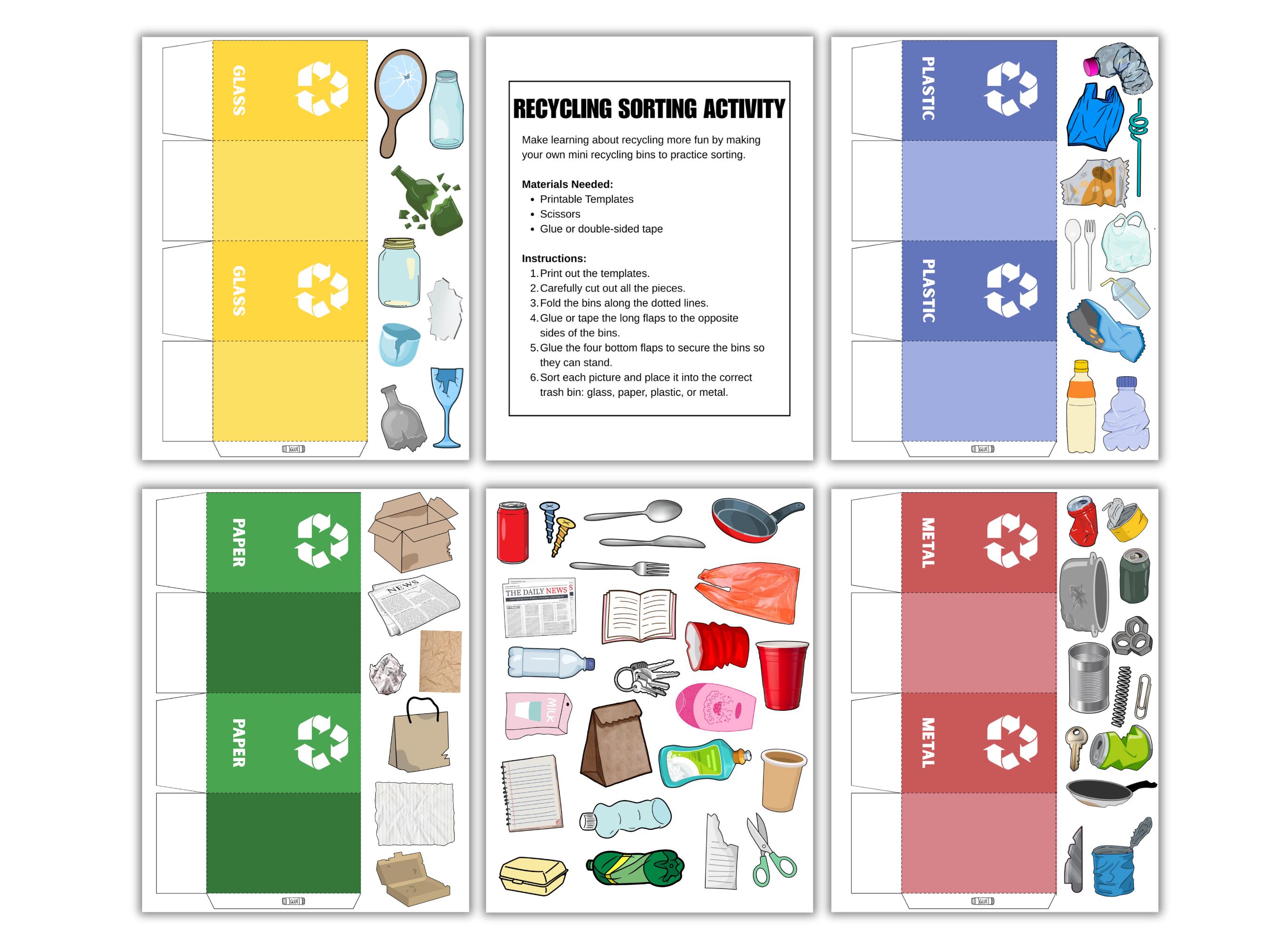 Earth Day Activity Recycling Sorting Activity Garbage Sorting Activity ...