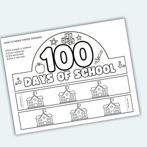 100 Days of School Paper Crown Printable Paper Crown 100th Day of ...