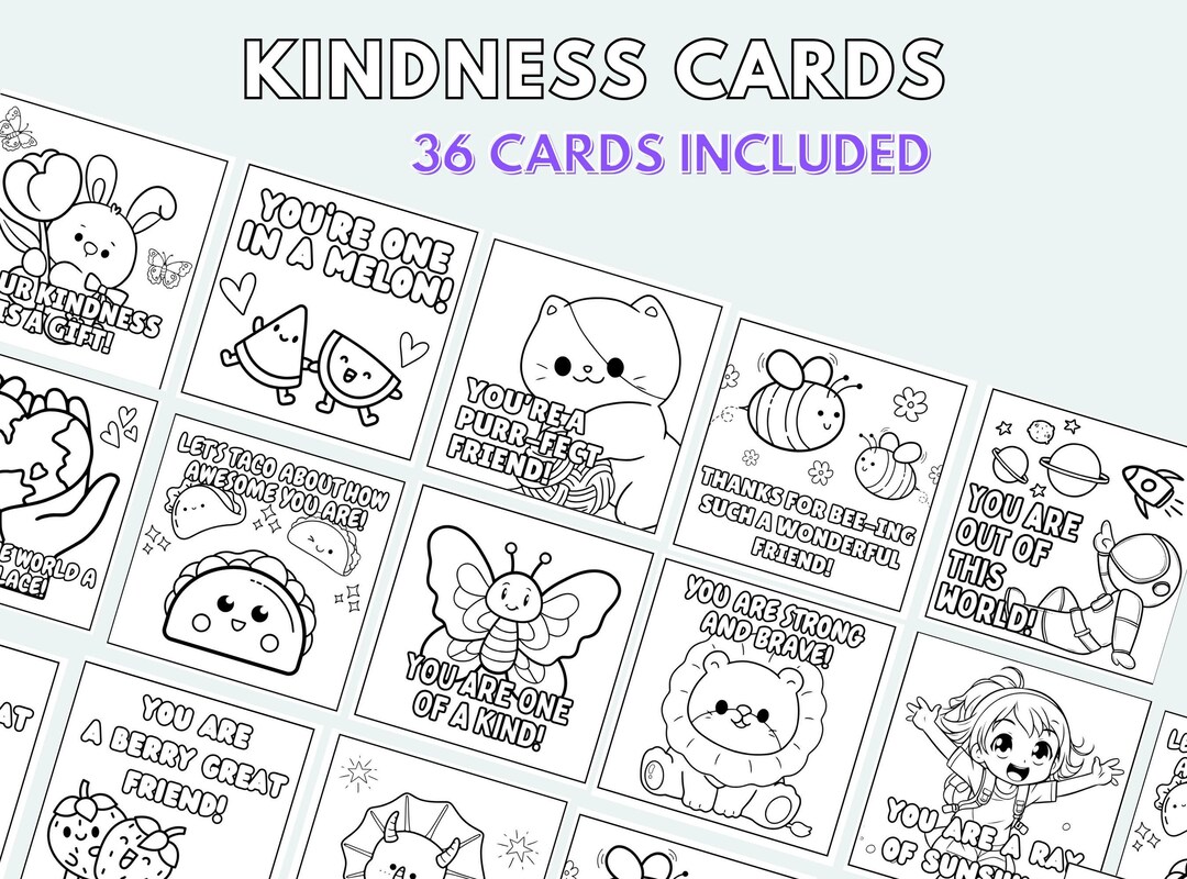 Kindness Cards for Kids Printable Compliment Cards Positivity Cards ...