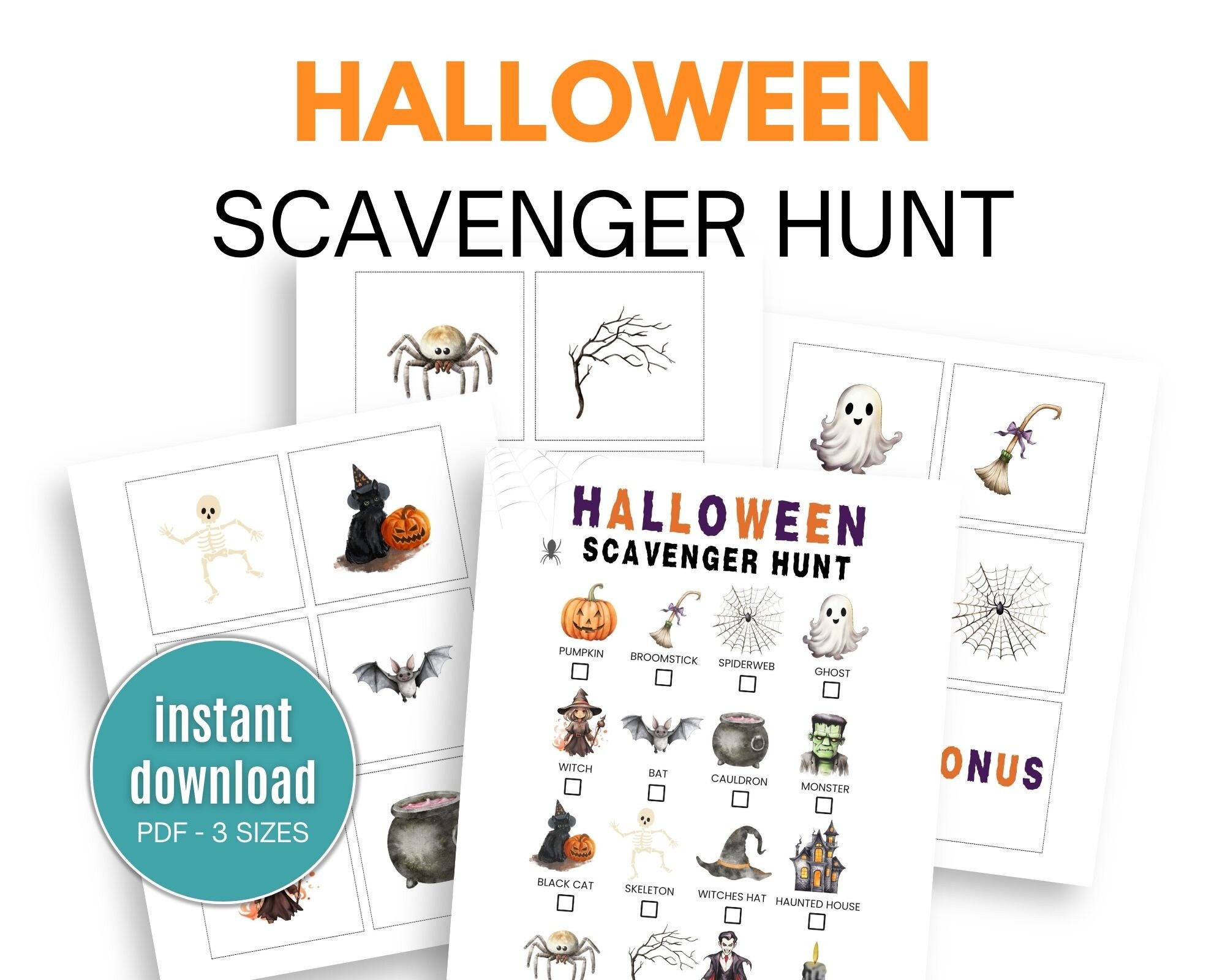 Halloween Scavenger Hunt Printable Halloween Indoor Scavenger Hunt ...