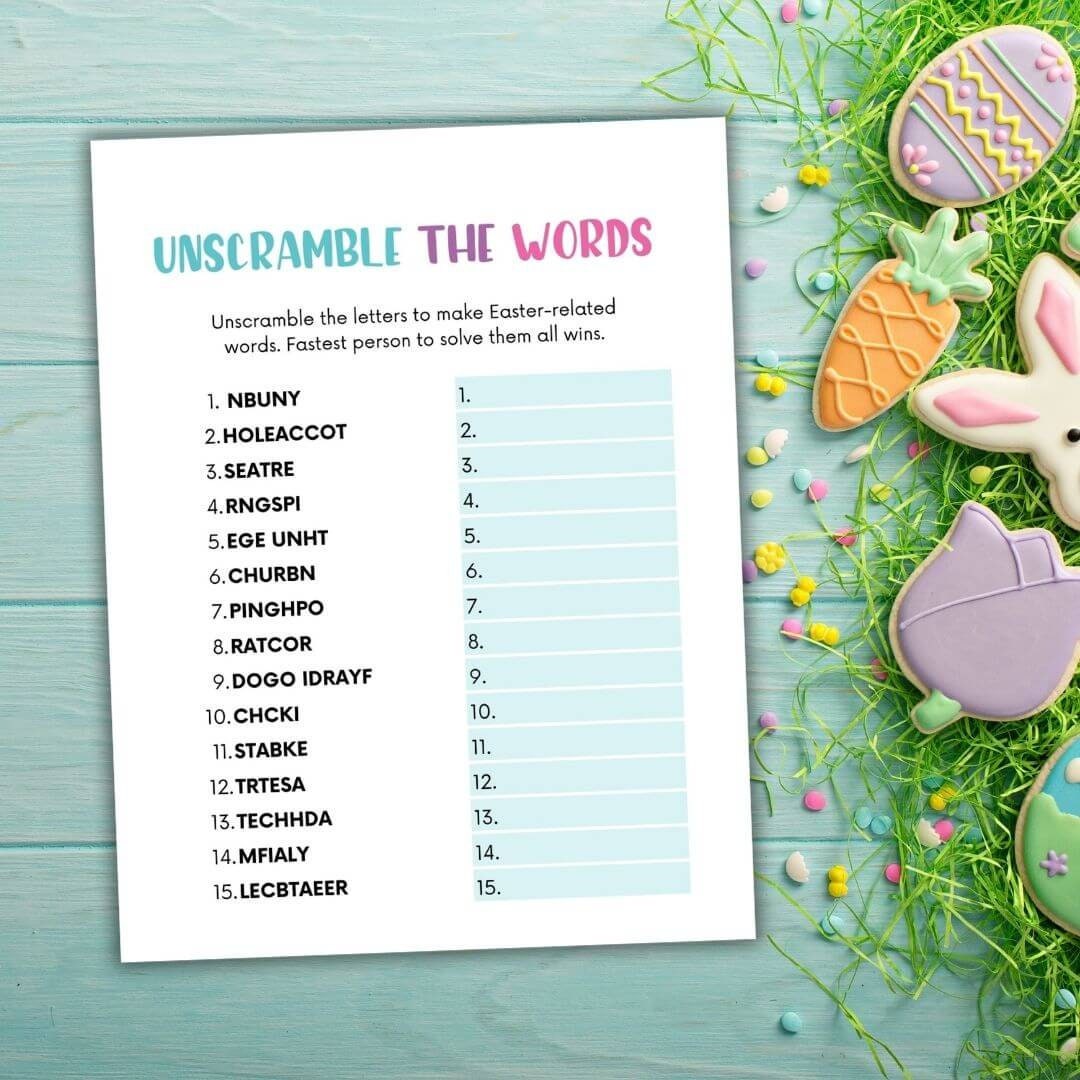 Easter Unscramble Game Printable Easter Game for Kids Easter Word ...