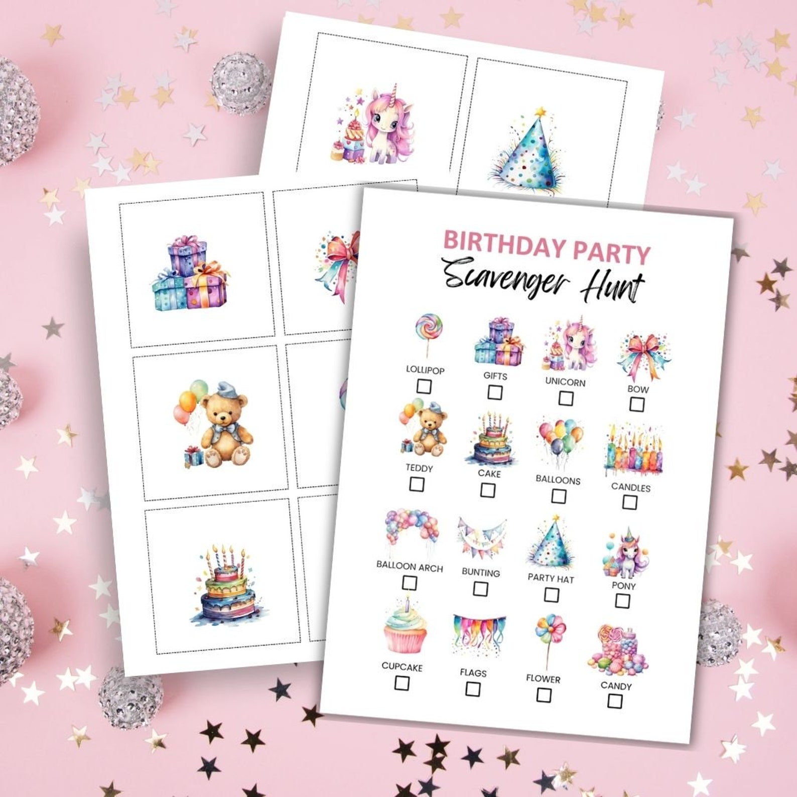 Birthday Party Scavenger Hunt Printable Indoor Scavenger Hunt Birthday ...