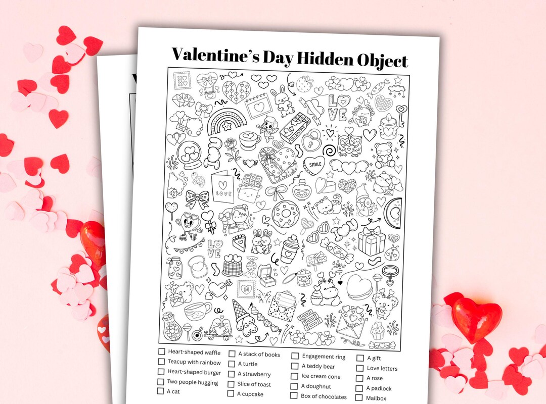 Valentines I Spy Printable Valentine's Day Game Valentines Game ...