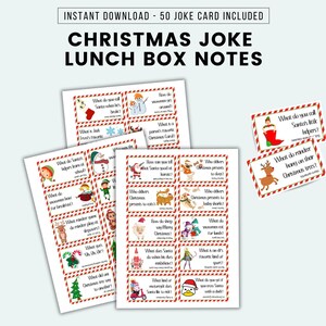 Christmas Joke Cards Printable Christmas Lunch Box Notes Christmas ...