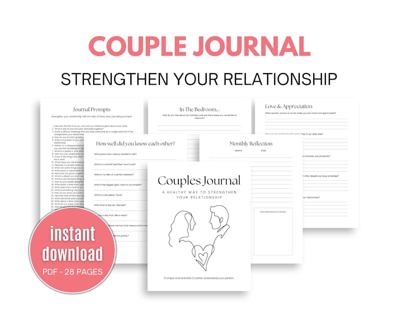 Couple Journal Printable Couple Planner, Couples Journal, Couple ...
