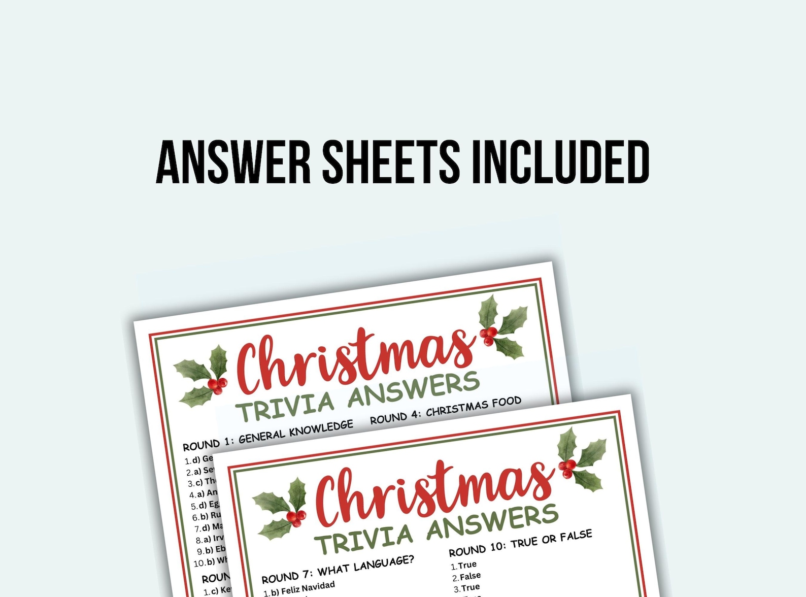 Christmas Trivia Bundle Christmas Trivia Night Printable Trivia Game ...