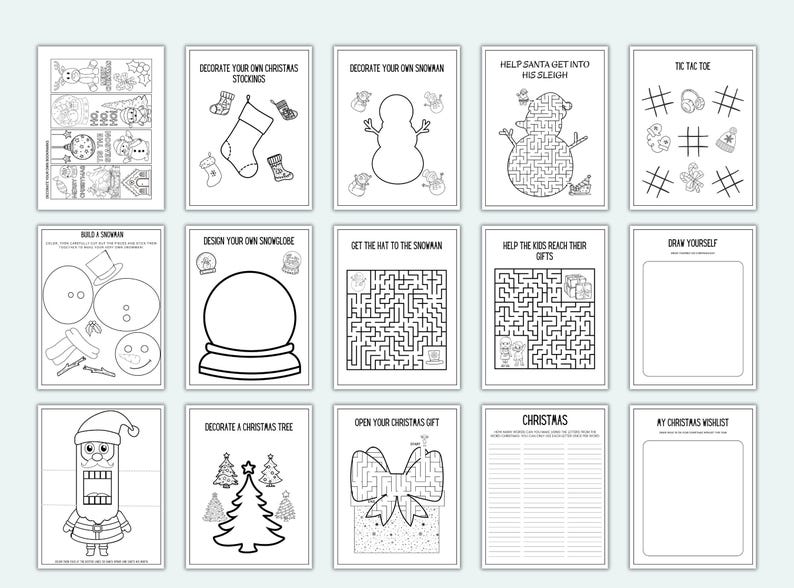 Christmas Activity Bundle Printable Christmas Activity Sheet Christmas ...
