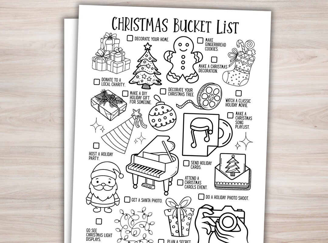 Christmas Bucket List Printable Christmas Activities for Kids Family ...