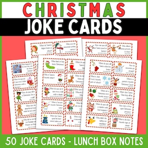 Christmas Joke Cards Printable Christmas Lunch Box Notes Christmas ...