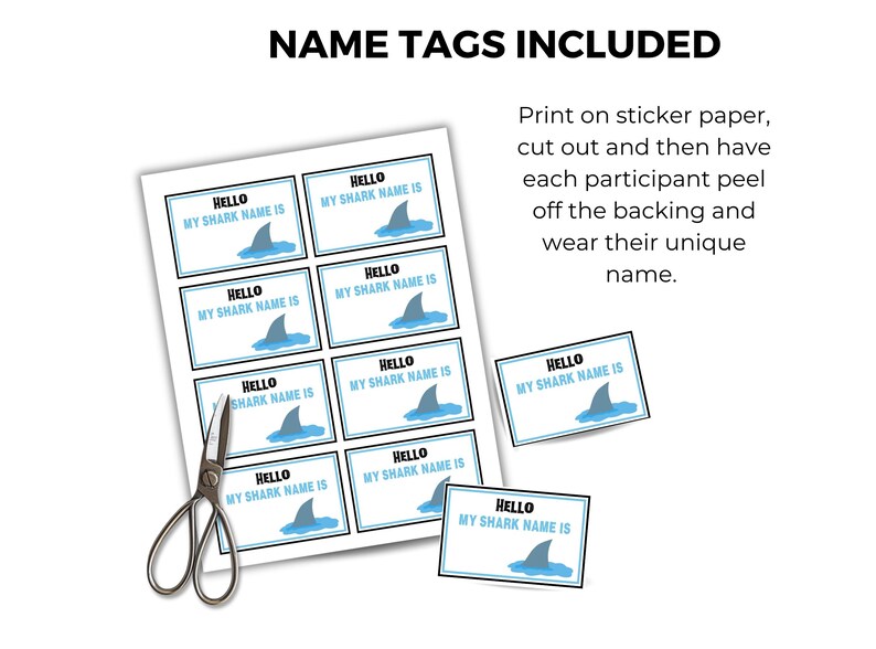 What's Your Shark Name Game Printable Shark Party Game Shark Week Game ...