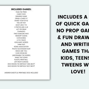 12th Birthday Party Games Bundle Sleepover Party Activities Tween Party ...