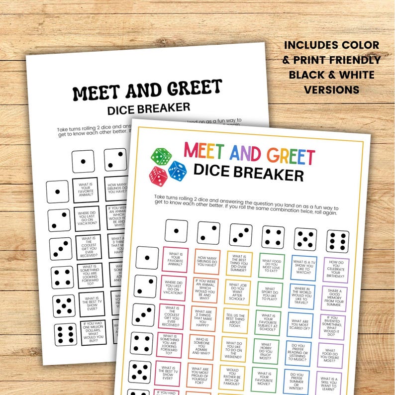 Meet and Greet Game Printable Ice Breaker Game Back to School Classroom ...