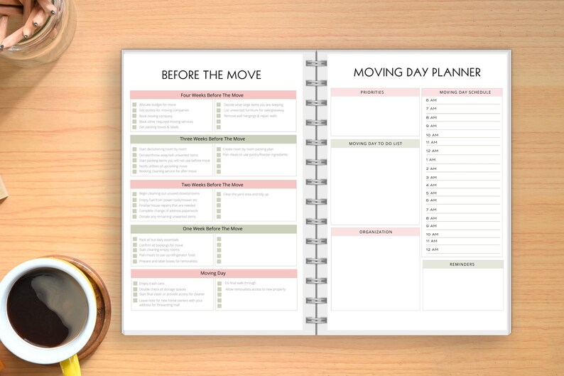 Moving Planner Printable Moving Binder | Moving Checklist | Moving ...