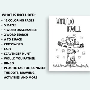 Fall Activity Bundle Printable Fall Kids Activities Autumn Activities ...