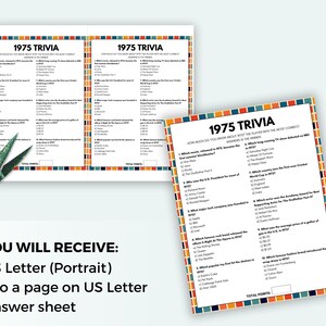 1975 Trivia Game Printable 50th Birthday Games Born in 1975 Game ...