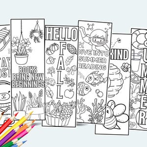 Four Seasons Bookmarks Printable Coloring Bookmarks for Kids Printable ...