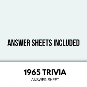 1965 Trivia Game Printable 60th Birthday Games Born in 1965 Game ...