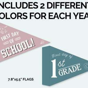 First Day of School Flags Printable First Day of School Pennants 1st ...
