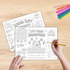 100 Days of School Activity Sheet Printable 100th Day of School ...