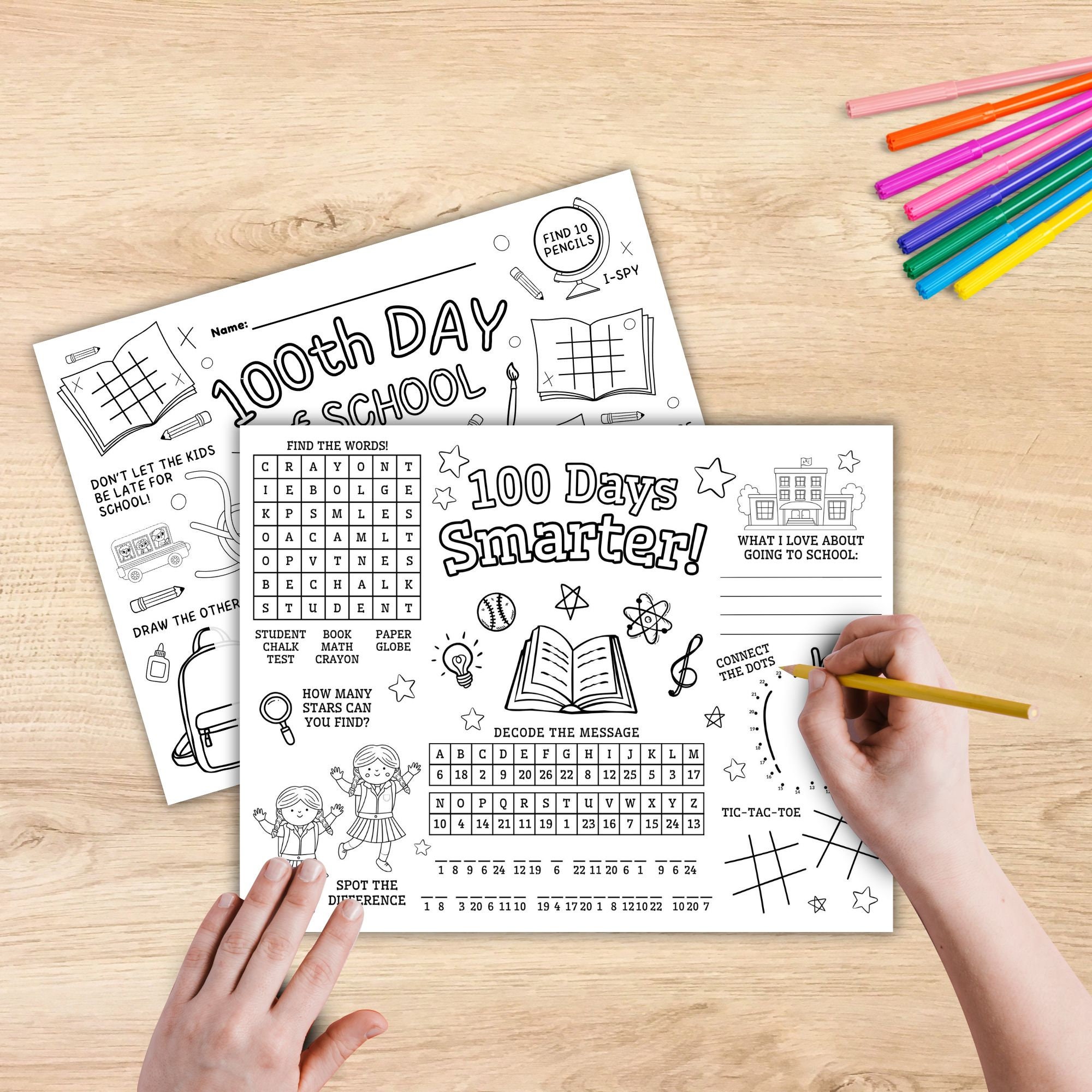100 Days of School Activity Sheet Printable 100th Day of School ...