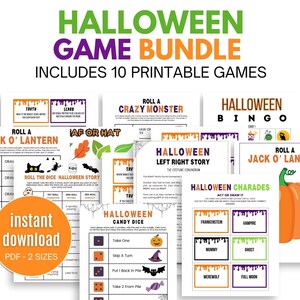 Printable Halloween Game Bundle, Halloween Party Games for Kids, Fun ...