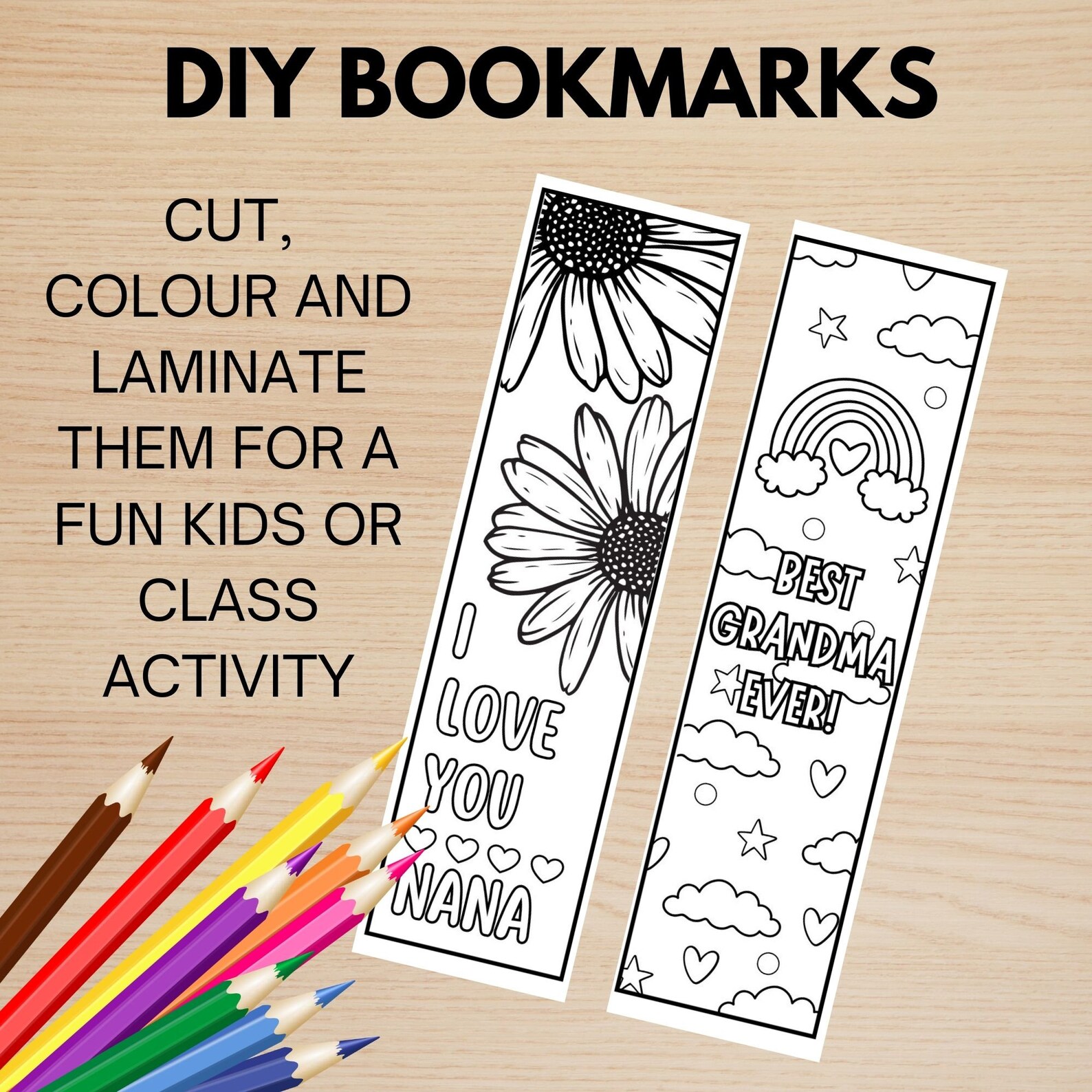 Grandmother Bookmarks Grandparents Day Bookmarks Printable Grandparent ...