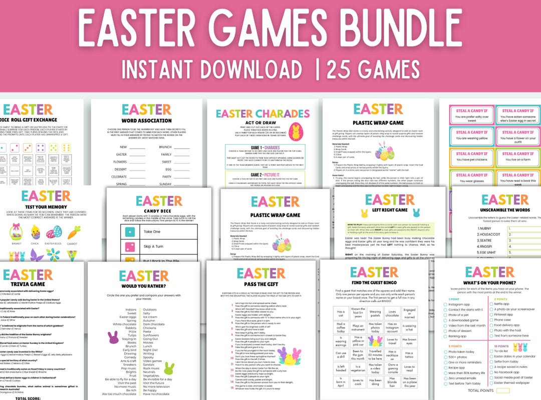 Easter Party Games Printable Easter Games Bundle Easter Games for Kids ...