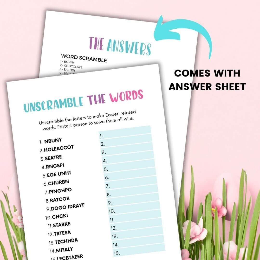 Easter Unscramble Game Printable Easter Game for Kids Easter Word ...