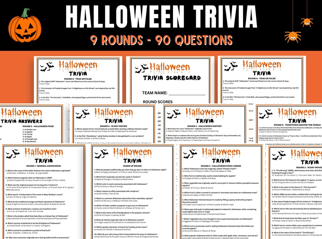 Halloween Trivia Bundle Halloween Trivia Night Printable Trivia Game ...