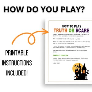 Halloween Truth or Scare Cards Printable Halloween Truth or Scare Game ...