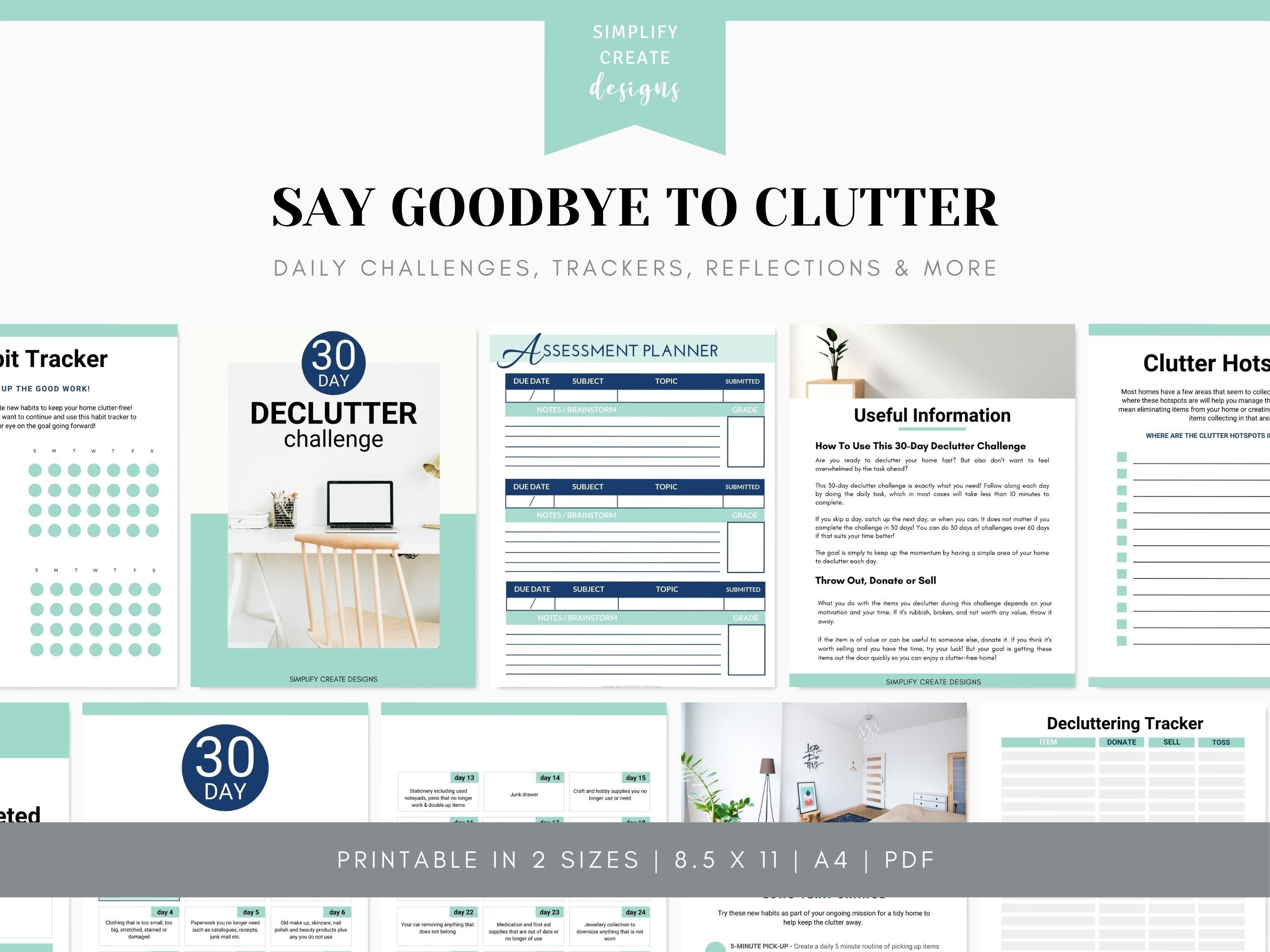 Declutter Planner 30-day Declutter Challenge Printable Declutter ...