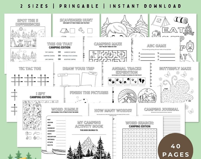 Camping, Wildlife, Camping Worksheet, Coloring and Activity Page ...