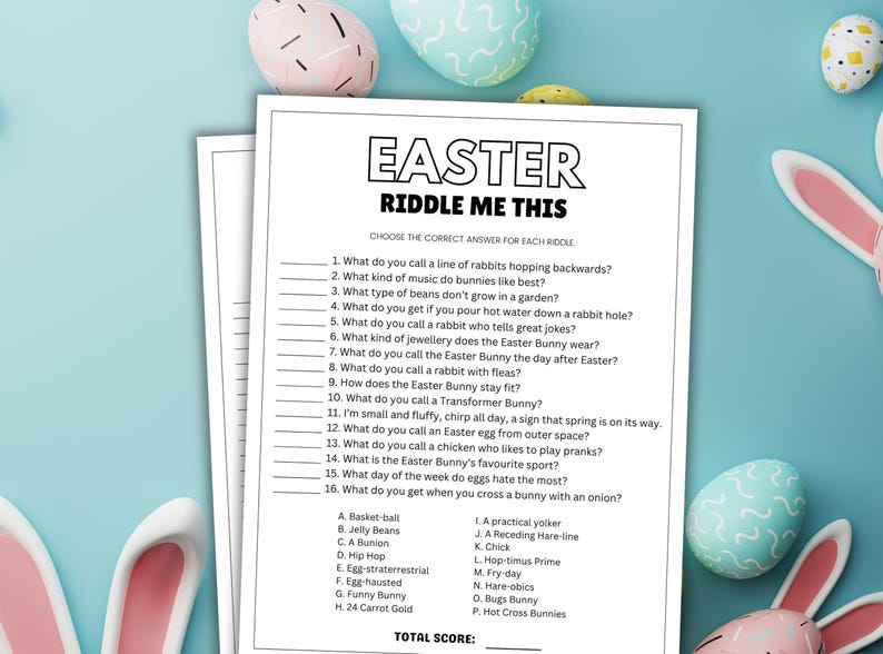 Easter Riddles Game Easter Jokes for Kids Printable Easter Riddle Me ...