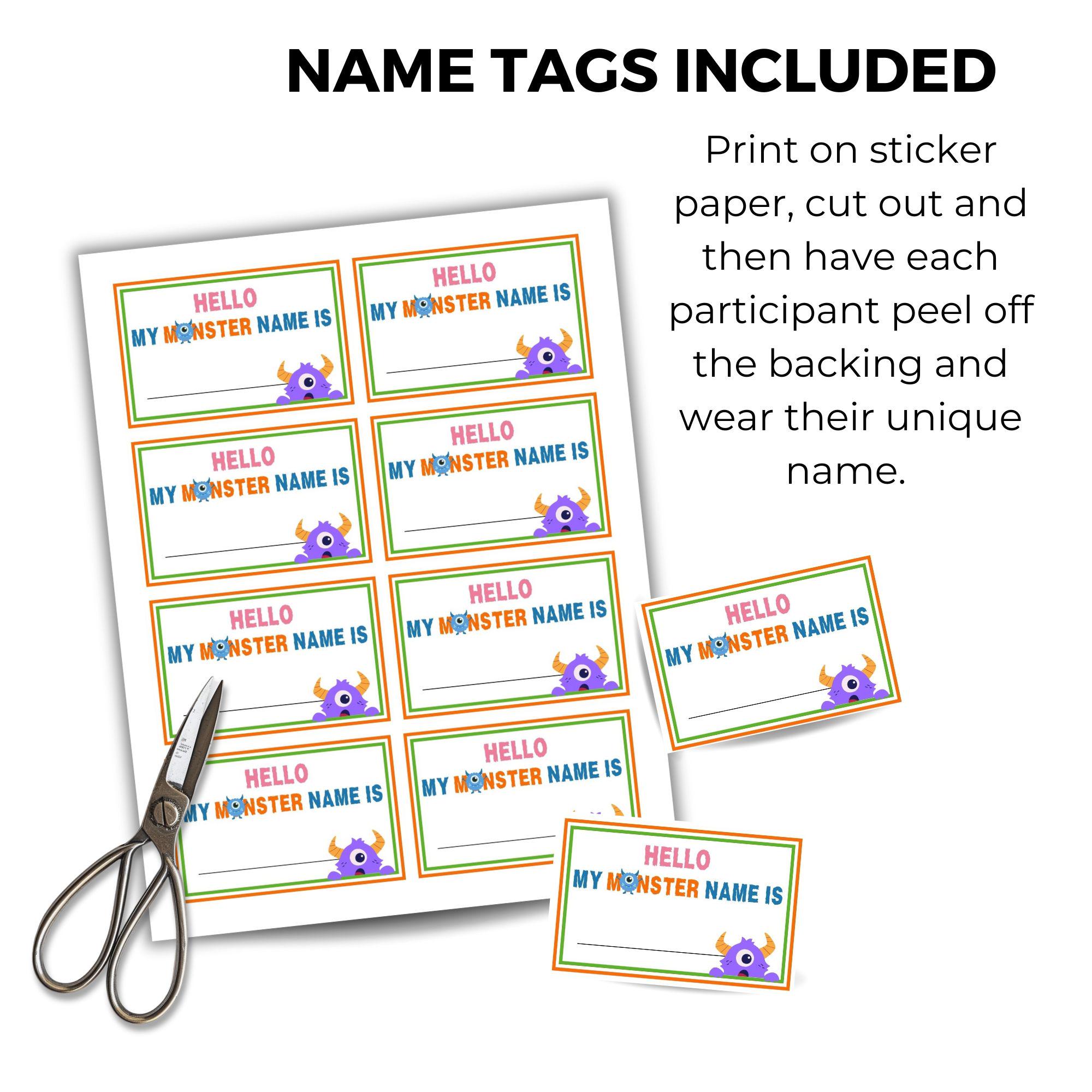 What's Your Monster Name Party Game Printable Monster Game Monster Name ...