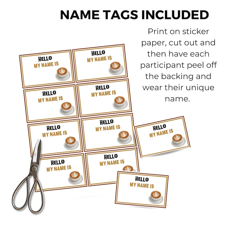 What's Your Coffee Name Party Game Printable Coffee Party Game Coffee ...