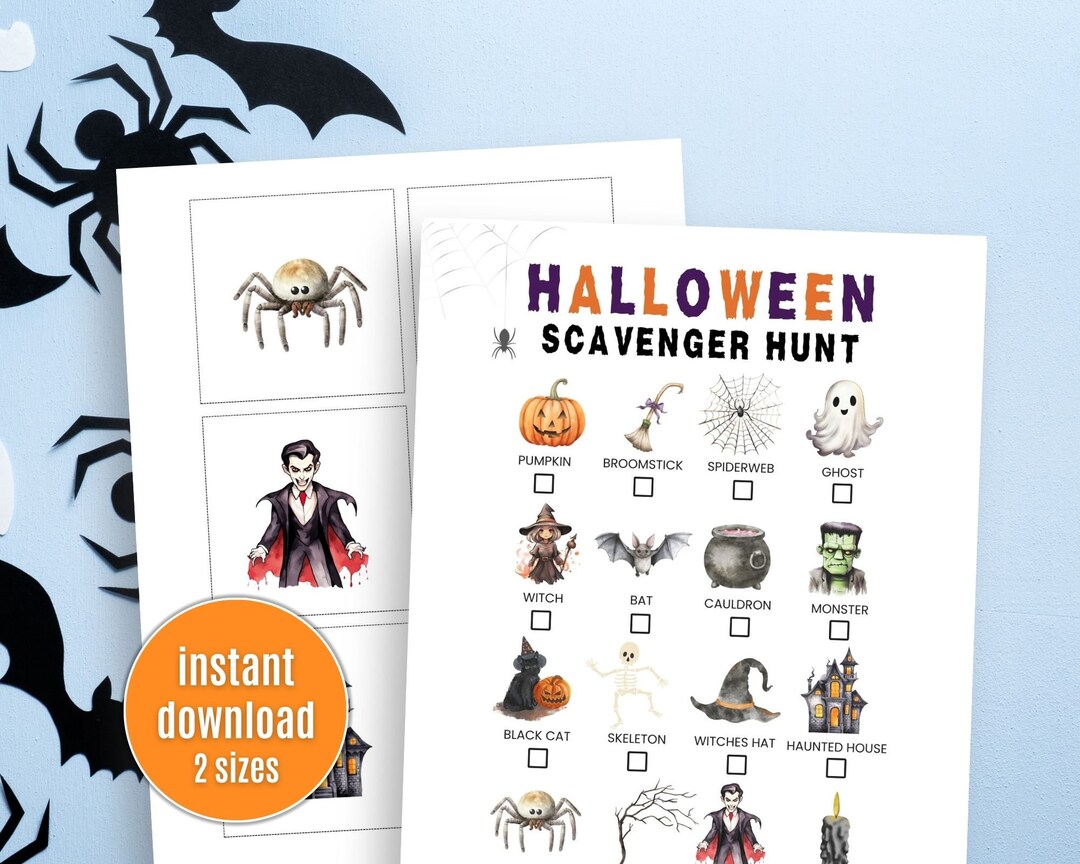 Halloween Scavenger Hunt Printable Halloween Indoor Scavenger Hunt ...